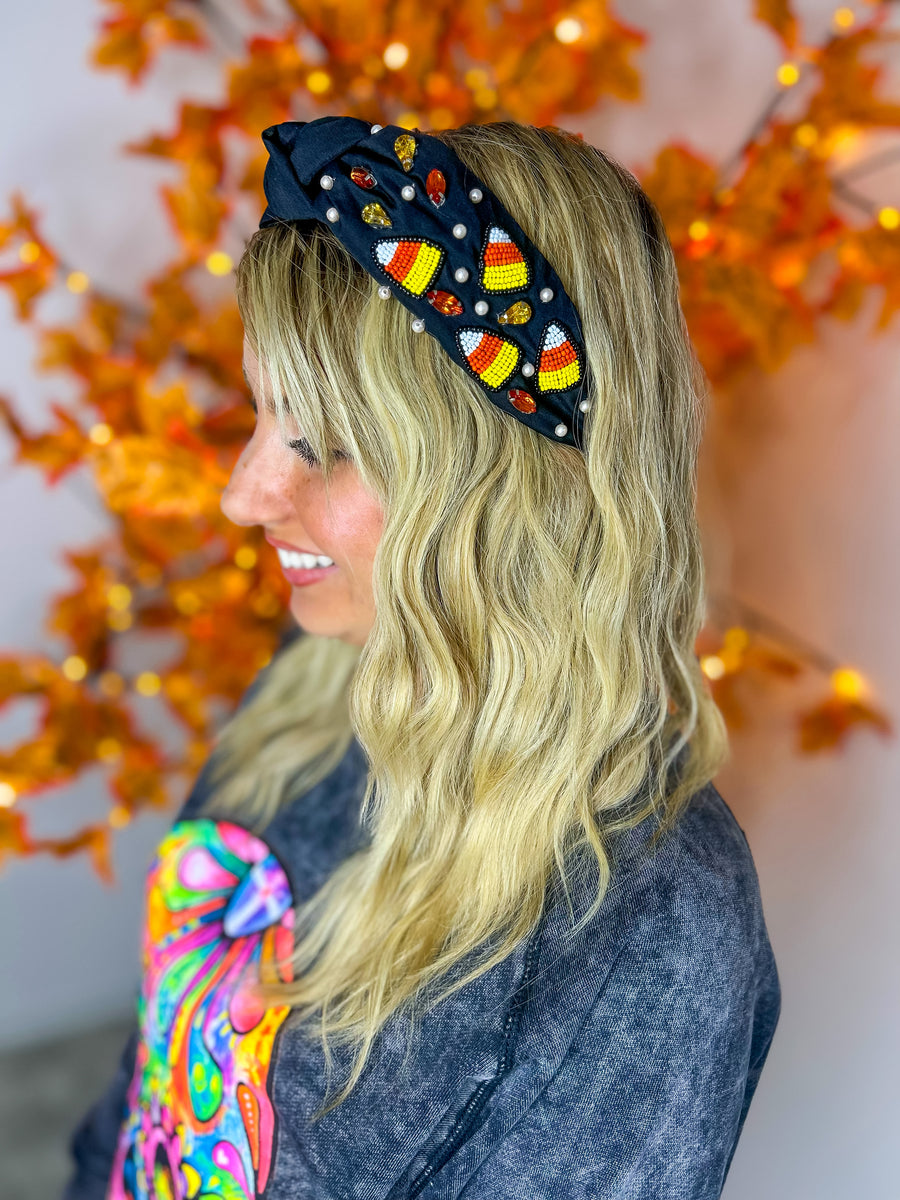 Candy Corn Halloween Headband - Black – Style Babes