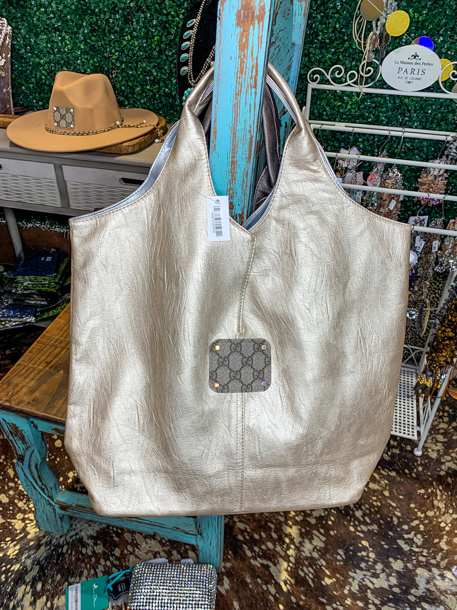 Becca G Upcycled Metallic Hobo Bag - Gold – Style Babes