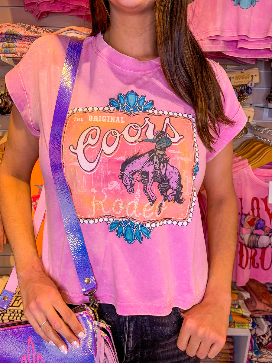 Coors Rodeo Graphic Crop Tee -Pink – Style Babes
