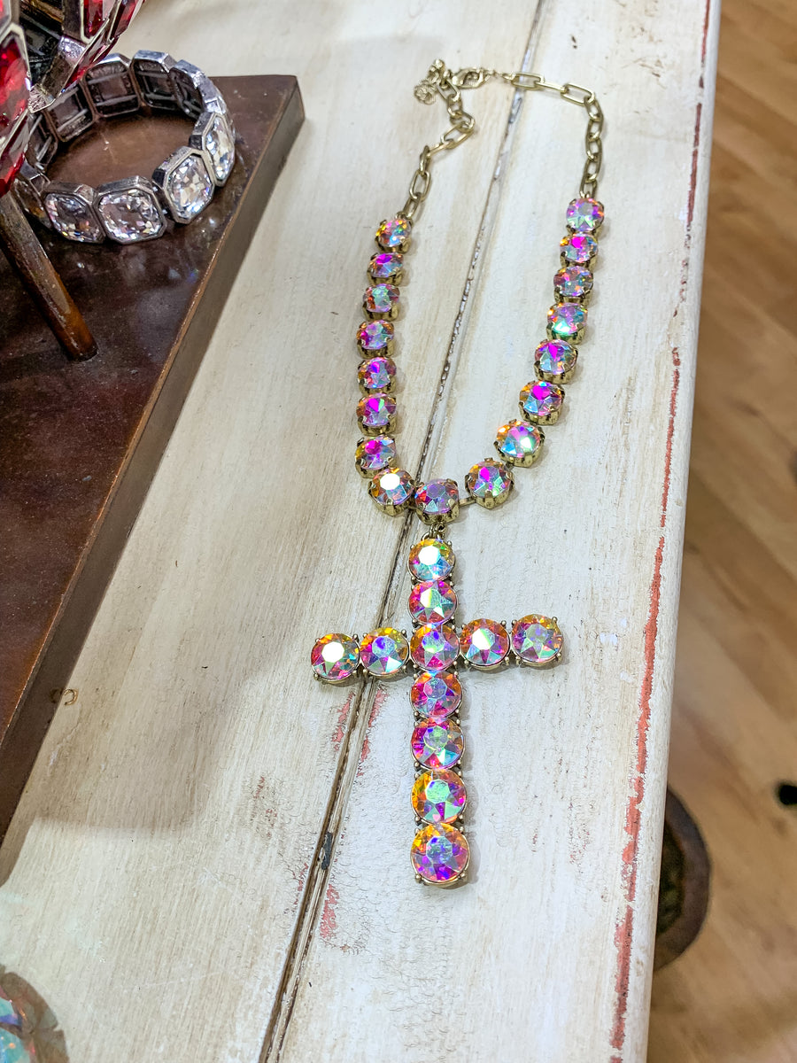 AB Cross Necklace - Gold – Style Babes