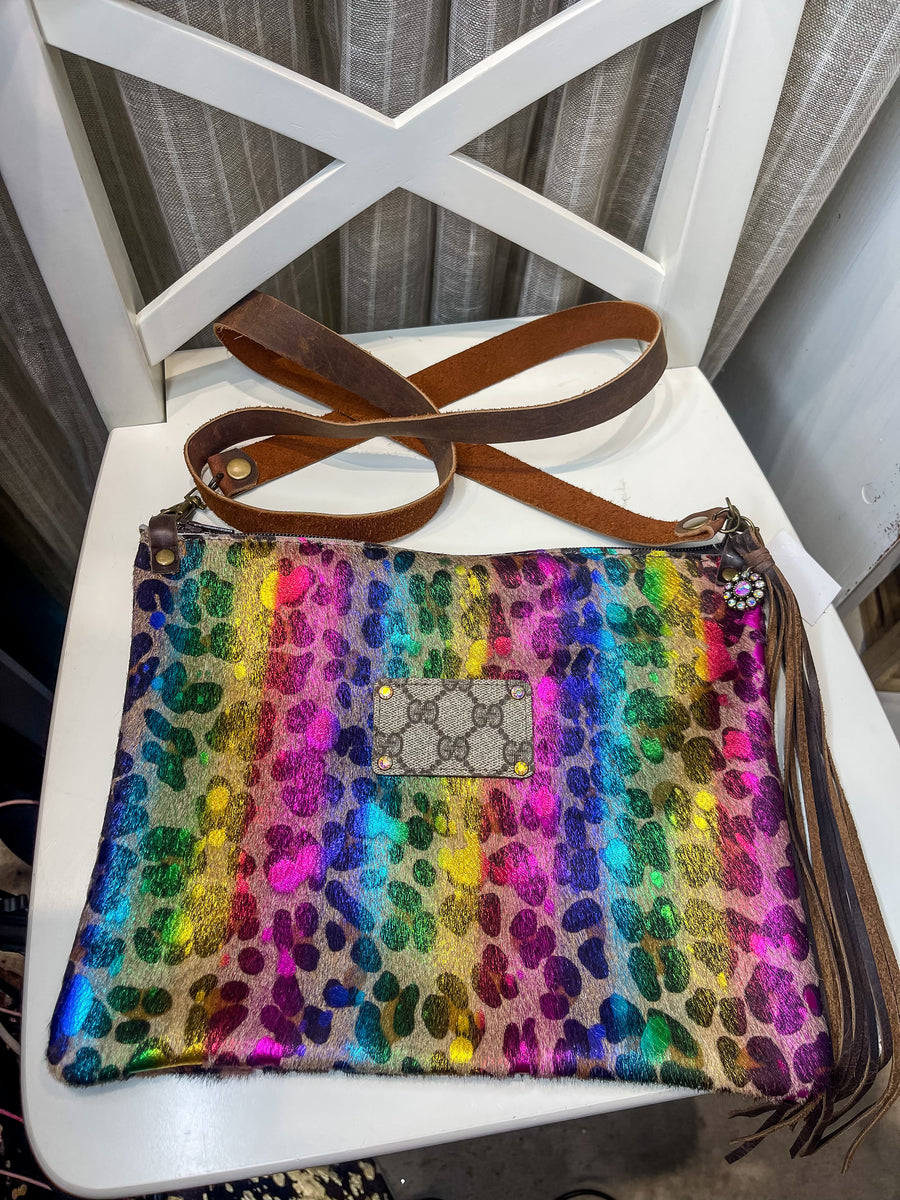 Tay G Upcycled Cowhide Bag - Rainbow – Style Babes