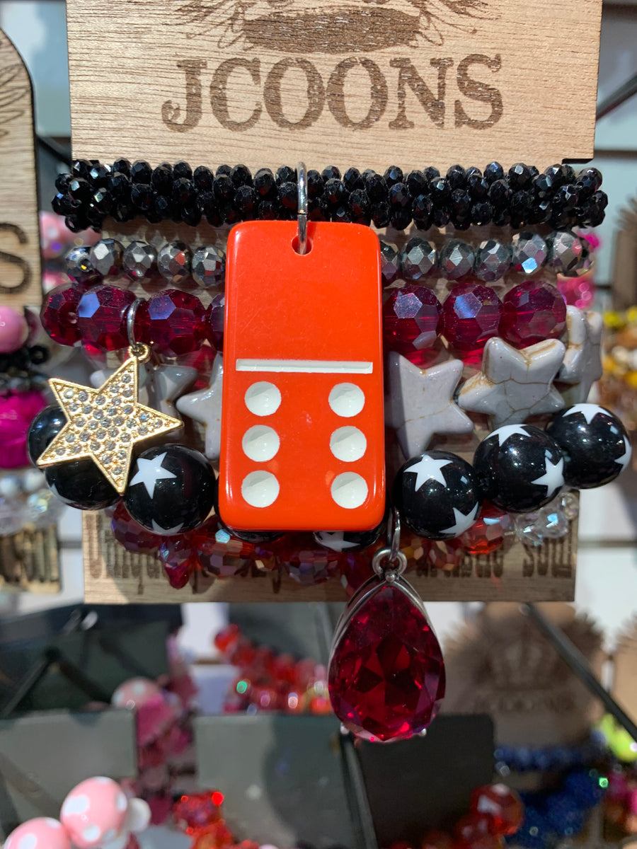 Domino J Coons Bracelet Set - Red/Black – Style Babes
