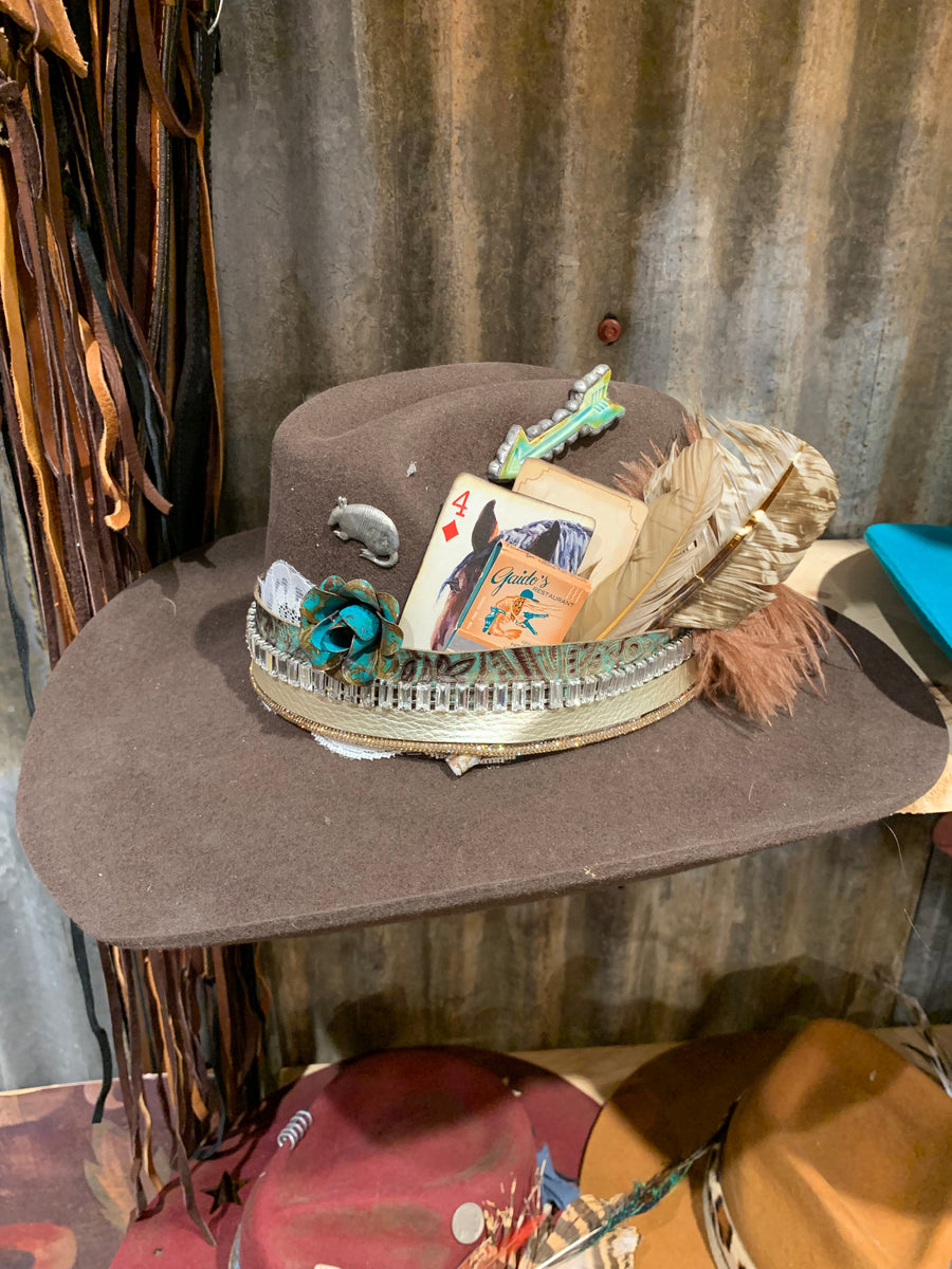 Art By Amy Hat -brown/turquoise – Style Babes