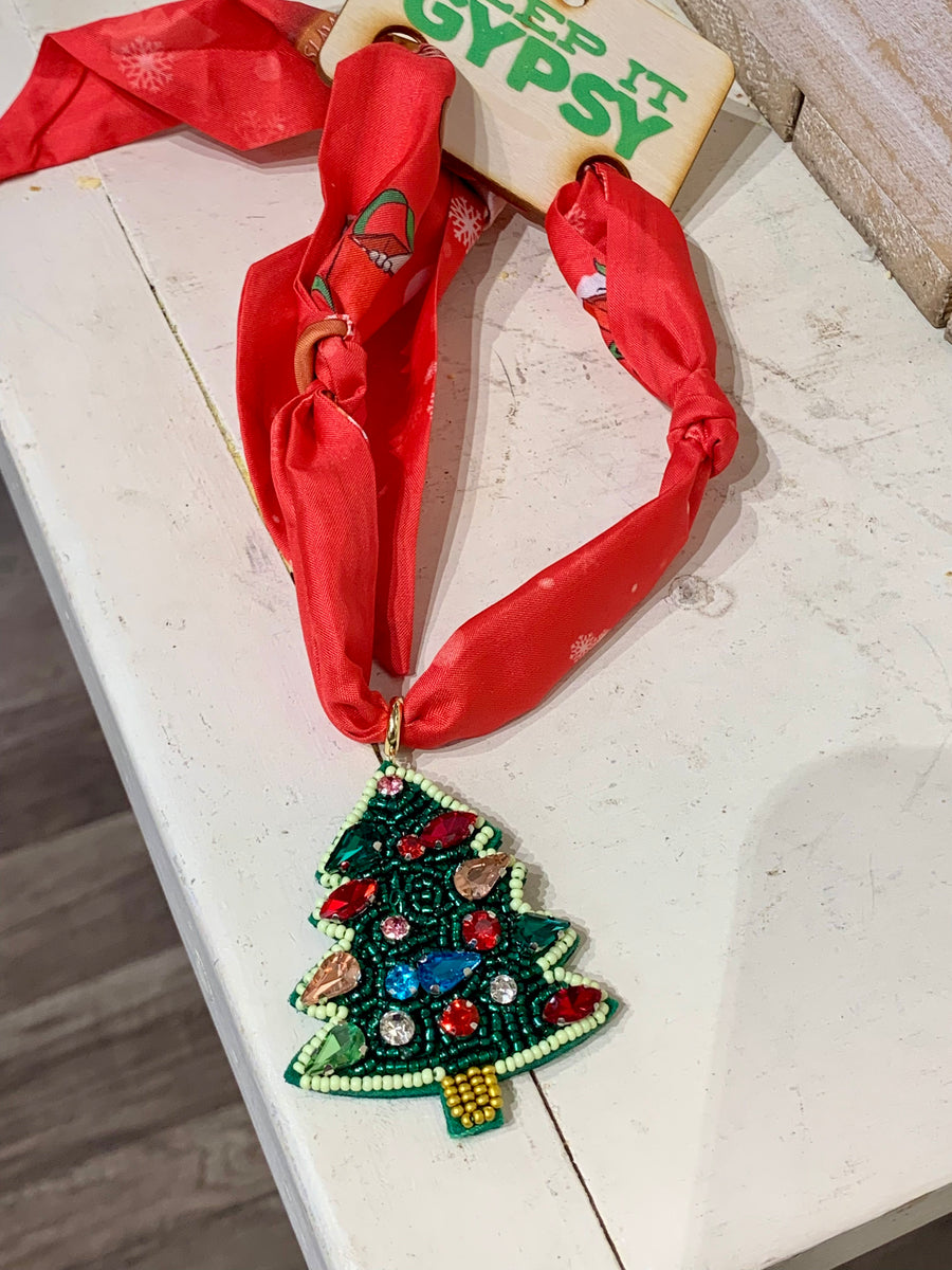 Keep It Gypsy Christmas Tree Scarf Necklace – Style Babes