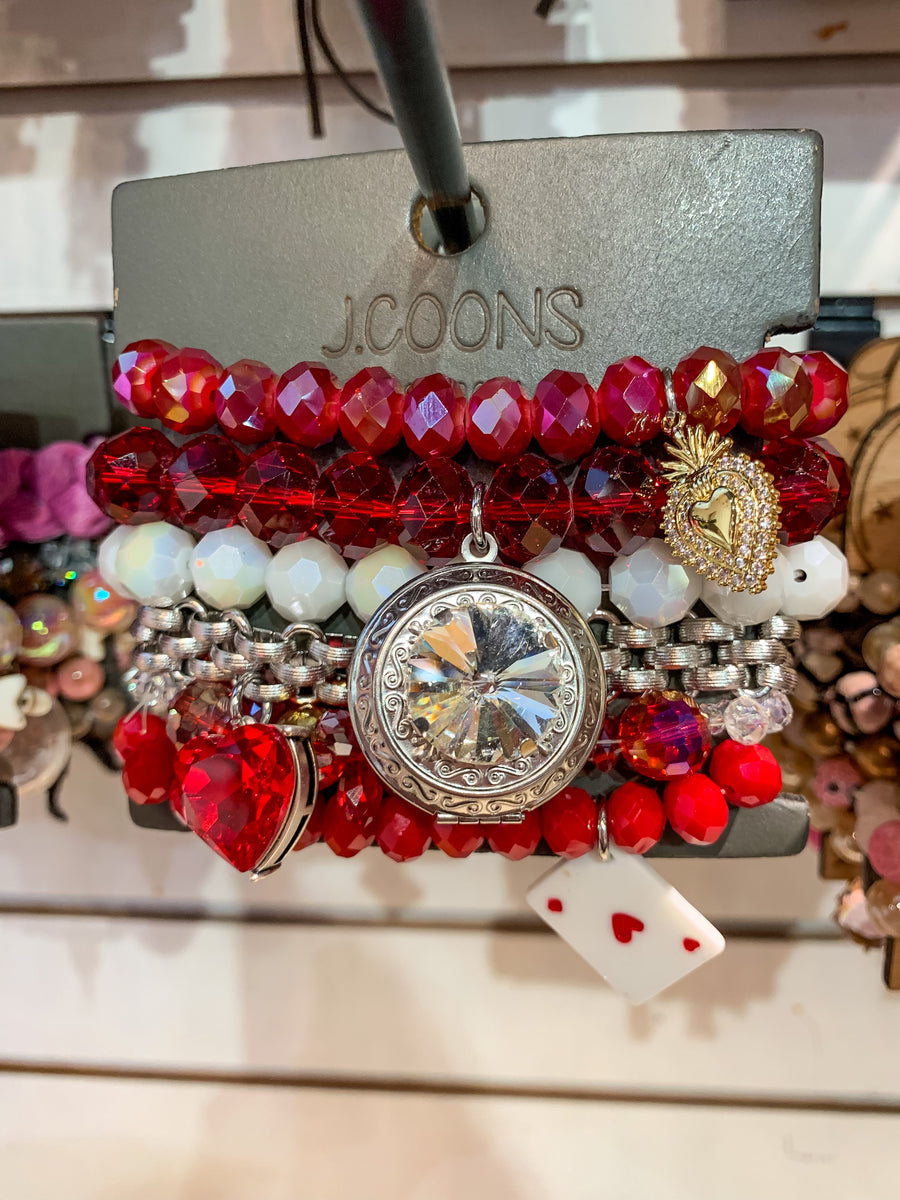 Ace of Hearts J Coons Locket Charm Bracelet Set – Style Babes