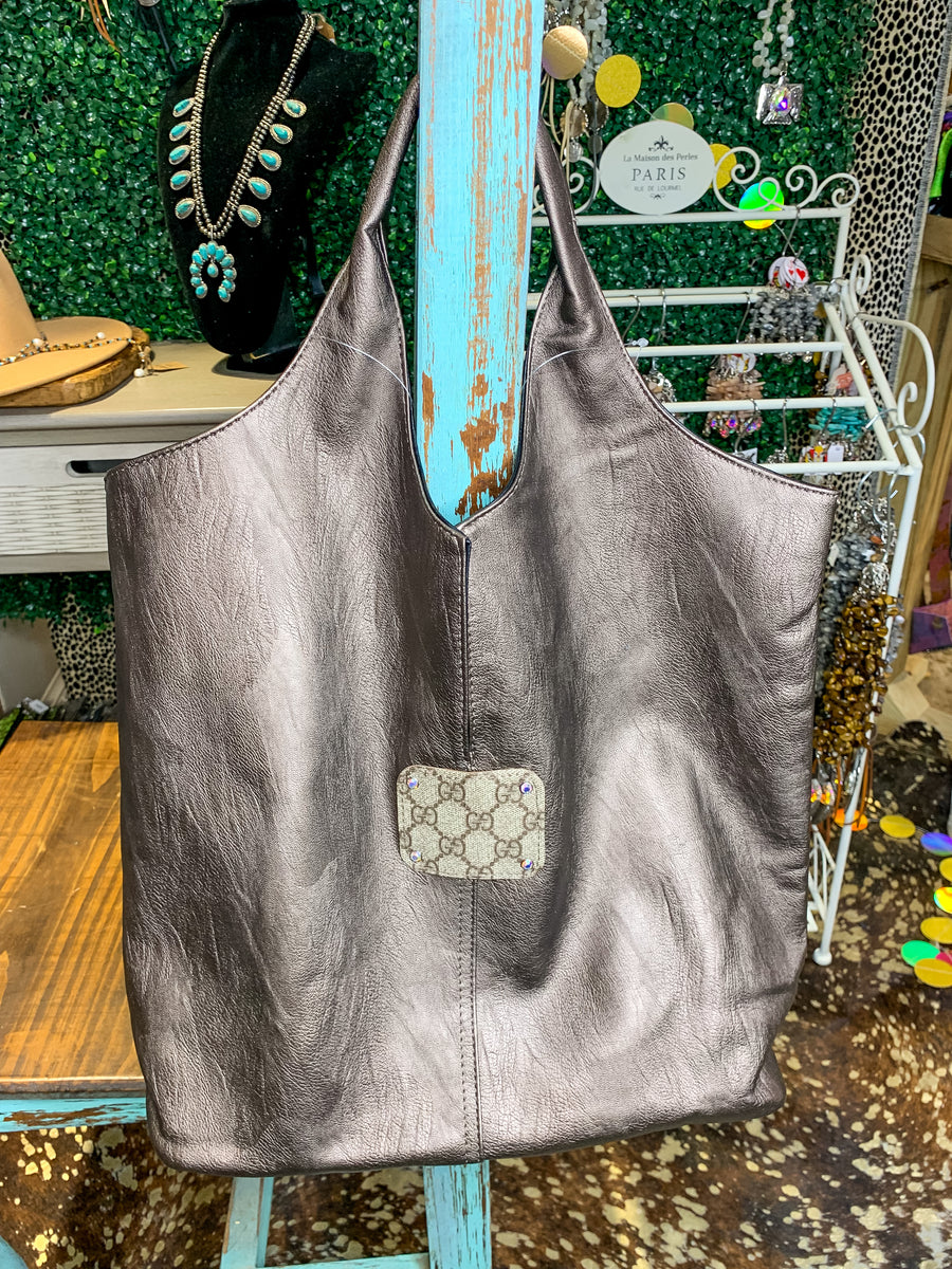 Becca G Upcycled Metallic Hobo Bag - Bronze – Style Babes