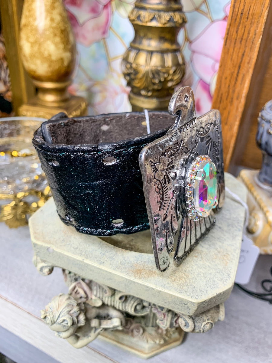 Coleson Thunderbird AB Tooled Leather Cuff - Black – Style Babes