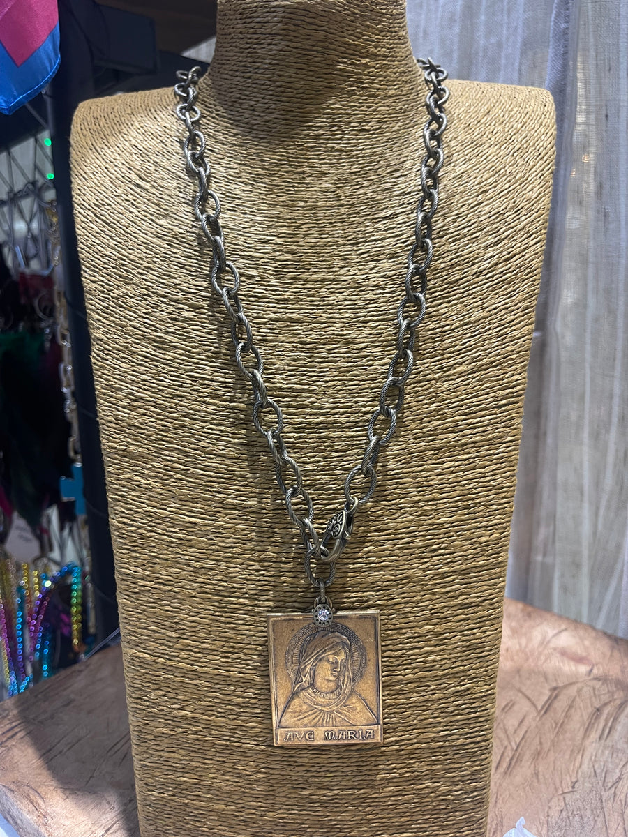 Vintage Ave Maria Chain Necklace - Antique – Style Babes