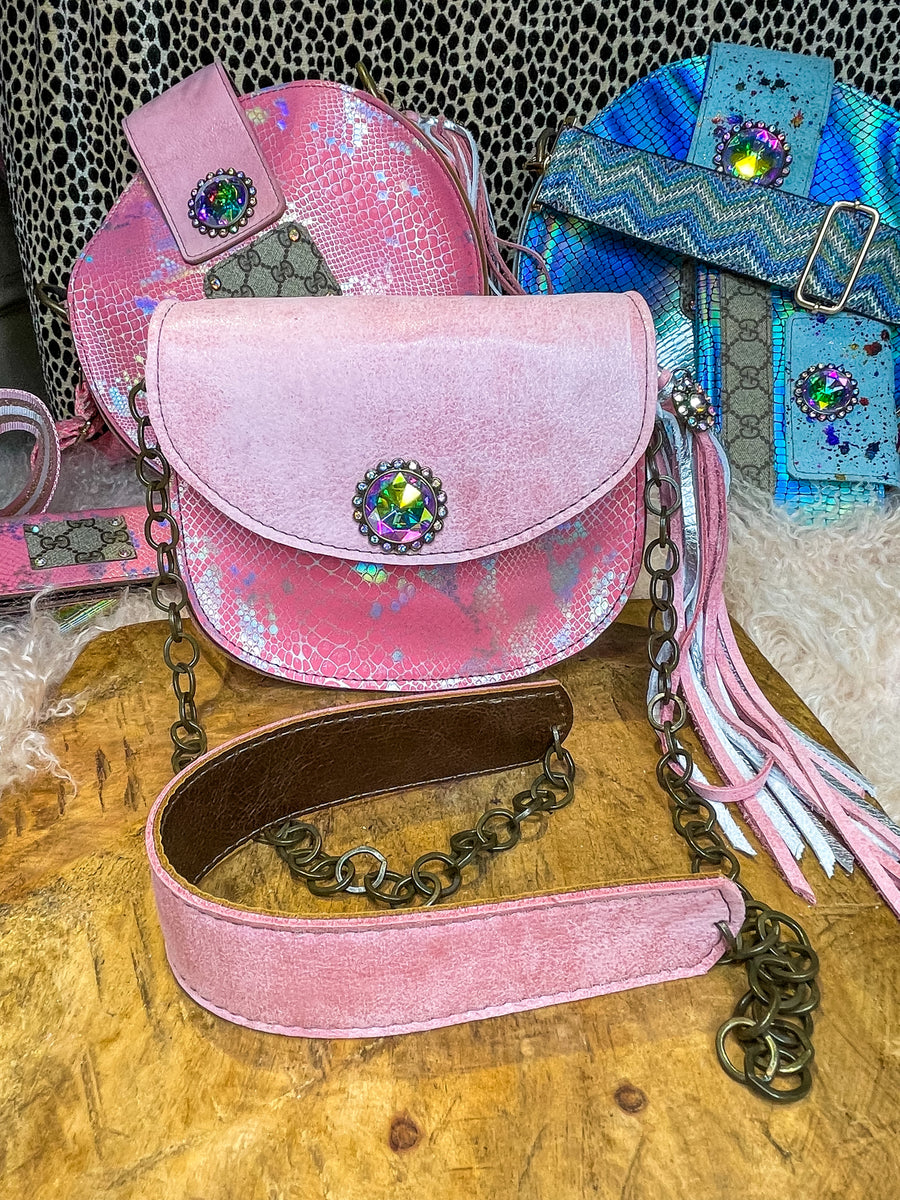 Cleopatra Upcycled AB Crossbody Purse - Pink – Style Babes