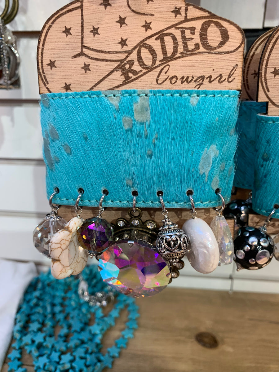 Multi charm J Coons Leather Cuff - Turquoise – Style Babes